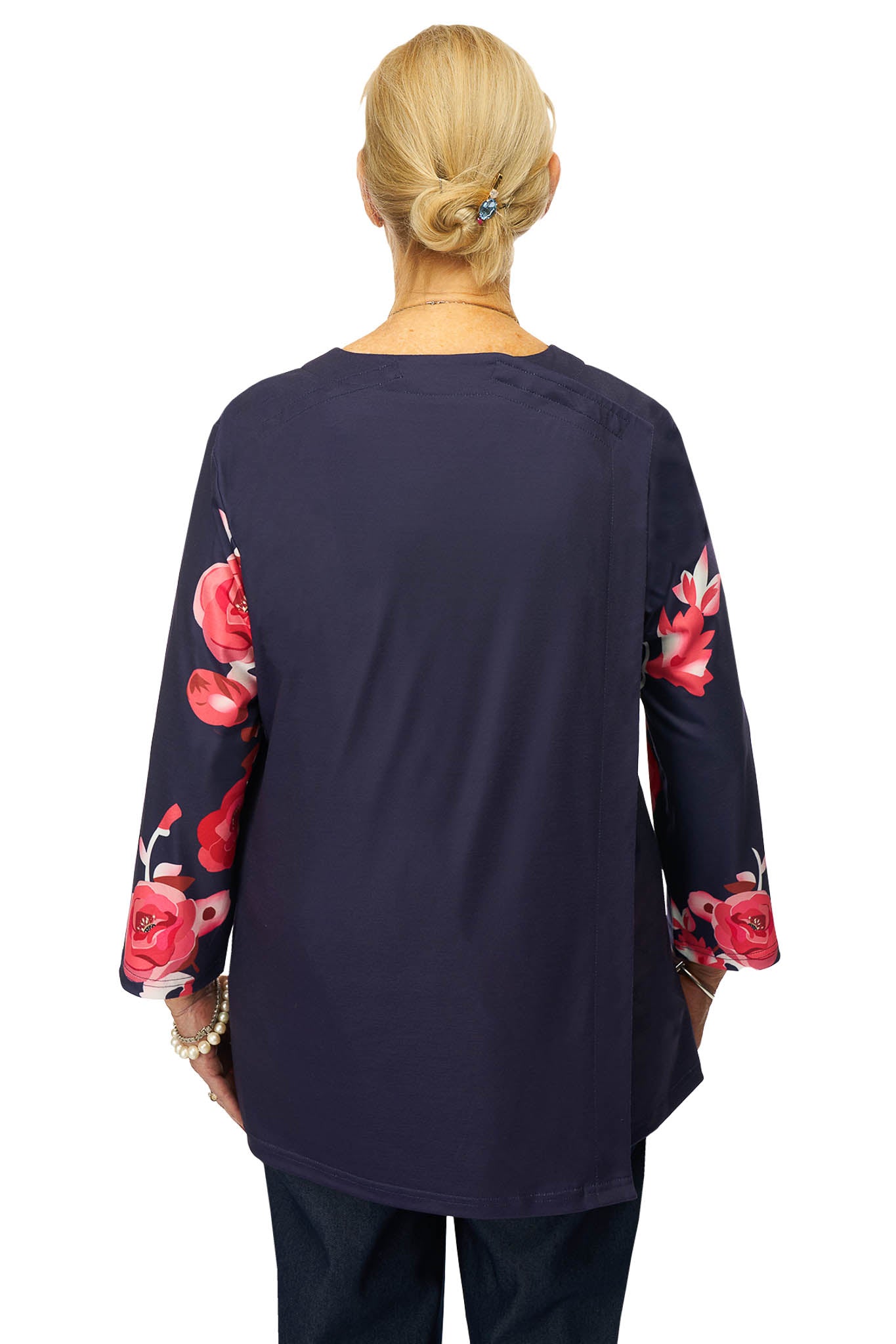 Open Back Adaptive Top - Ovidis Adaptive Clothing - Navy