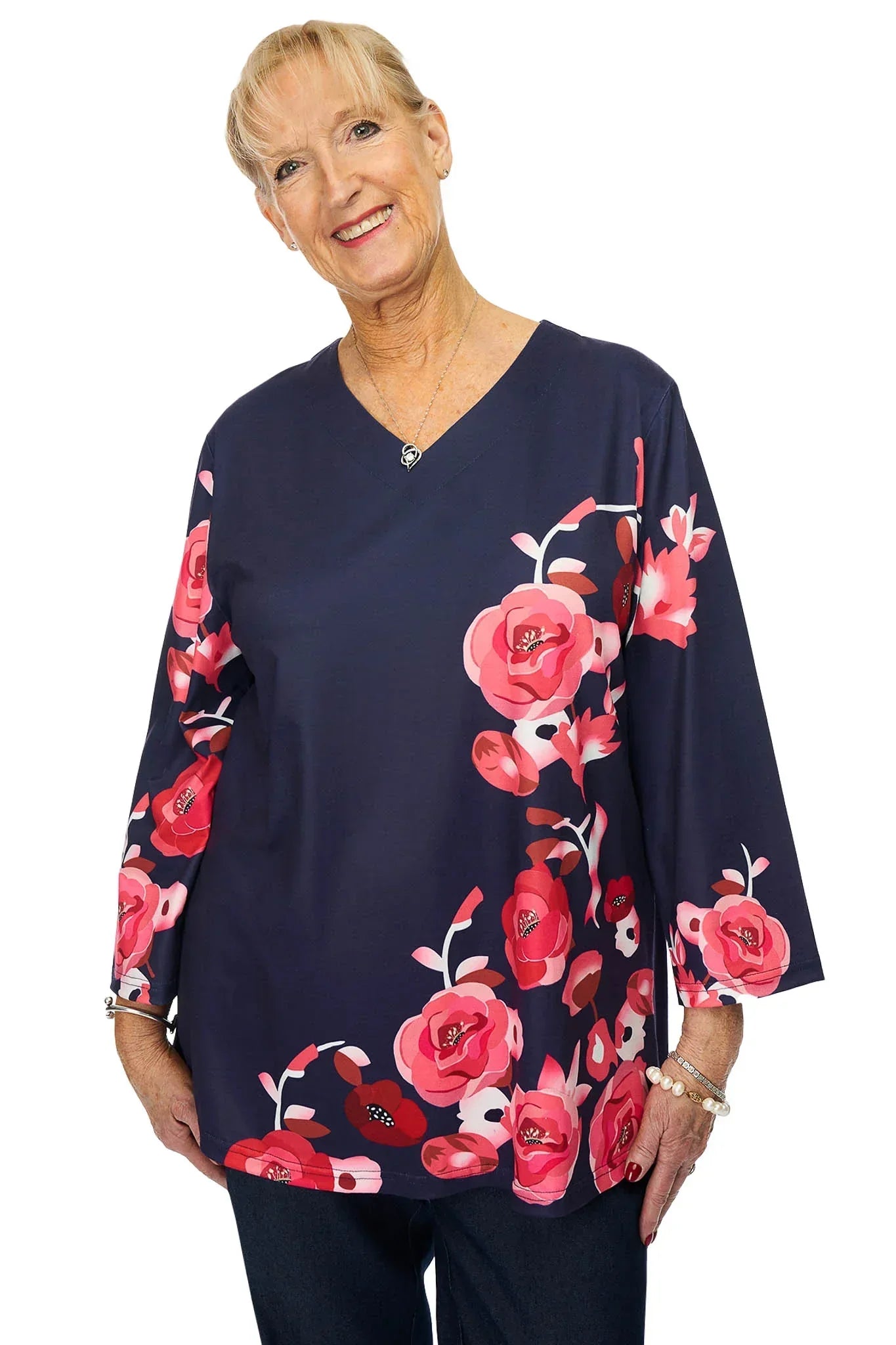 Open Back Adaptive Top - Ovidis Adaptive Clothing - Navy