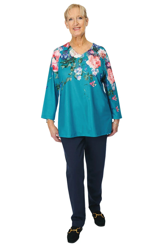 Open Back Adaptive Top - Ovidis Adaptive Clothing - Turquoise