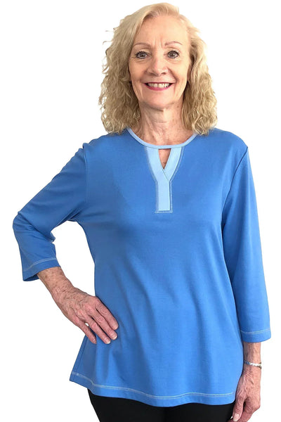 Open Back Adaptive Top - Ovidis Adaptive Clothing - Blue
